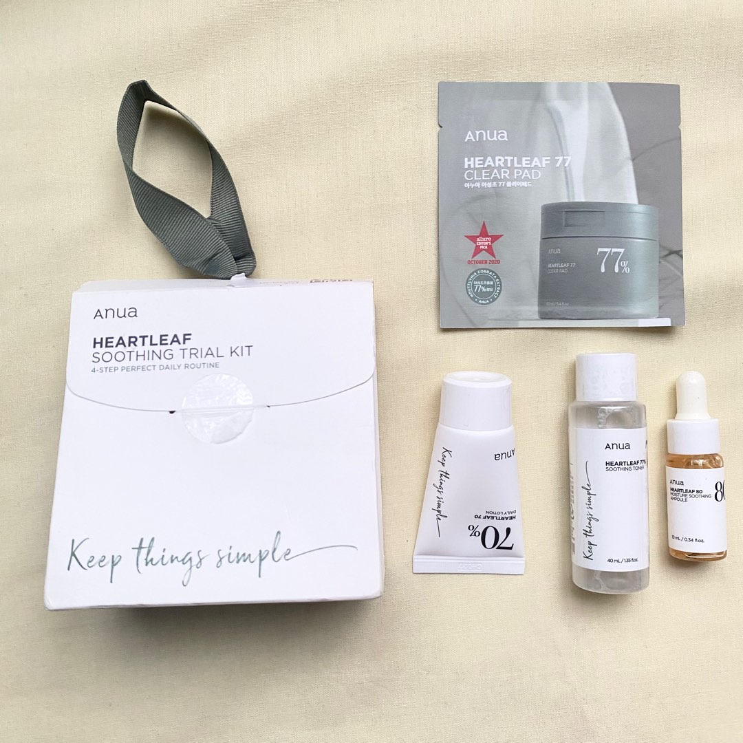 ANUA heartleaf soothing trial kit 4 step perfect daily routine, Beauty ...