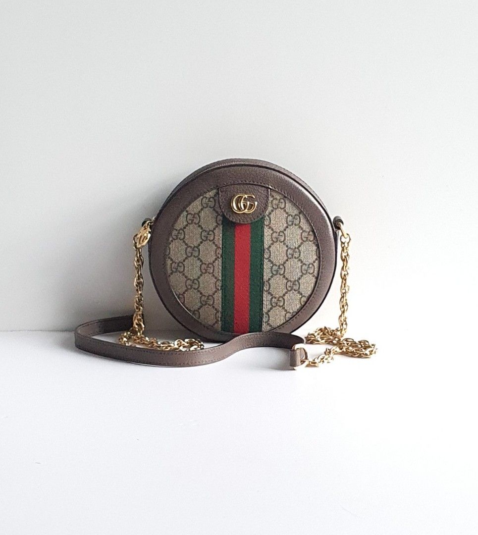 Authentic Gu cci Supreme Canvas Ophidia Round Sling Bag, Luxury, Bags & Wallets on Carousell