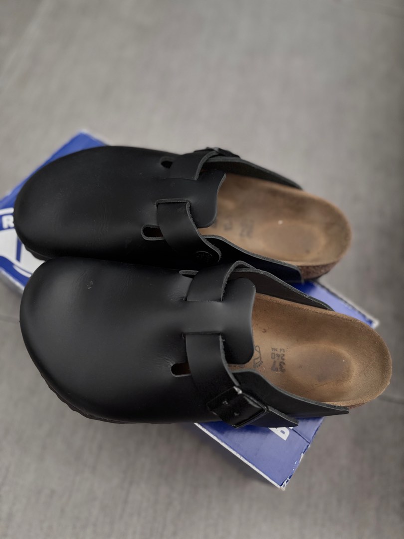 Birkenstock Boston Smooth Leather, Women's Fashion, Footwear, Slippers ...