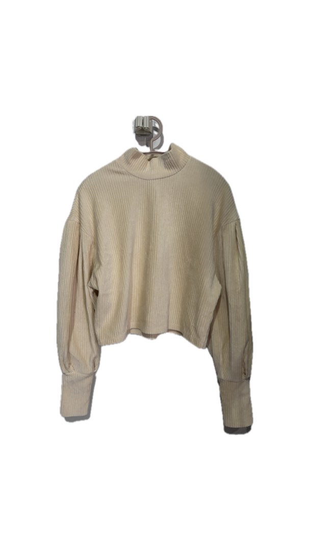 Cream Turtle Neck Long Sleeves, Women's Fashion, Tops, Longsleeves on ...