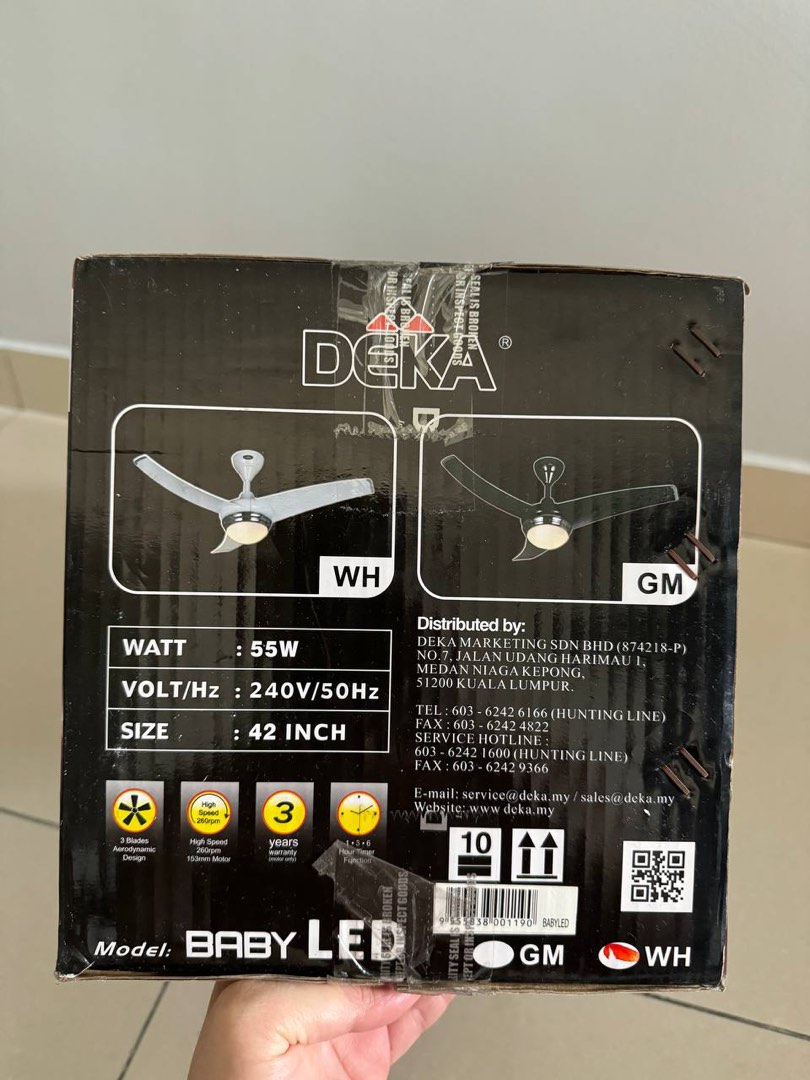 Deka Baby LED Fan with light, 42 inch, Furniture & Home Living ...