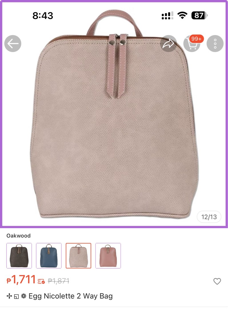 Egg two way Backpack, Women's Fashion, Bags & Wallets, Backpacks on ...