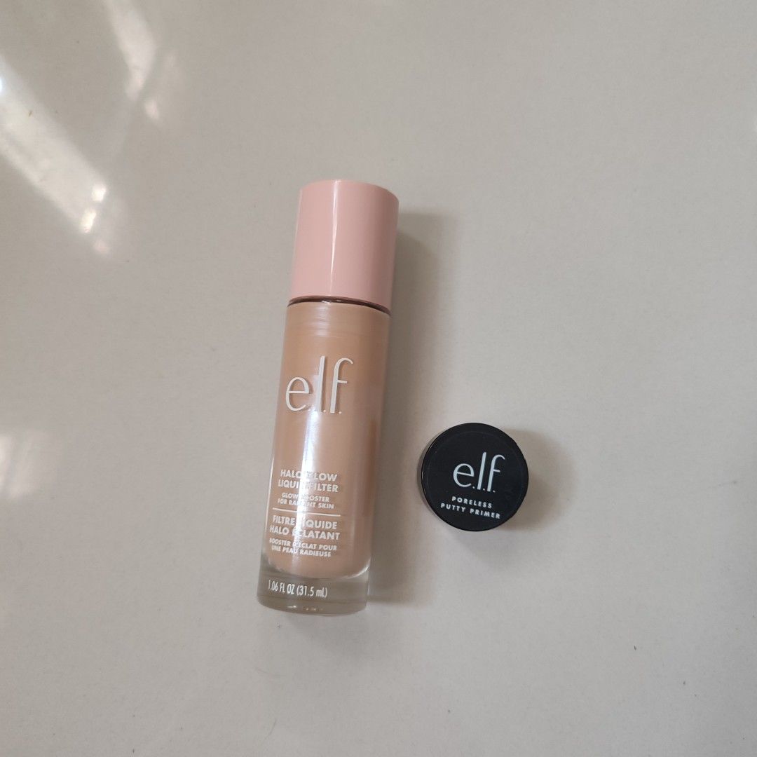 Elf Halo Glow Liquid Filter (2) + elf porless putty primer, Beauty ...