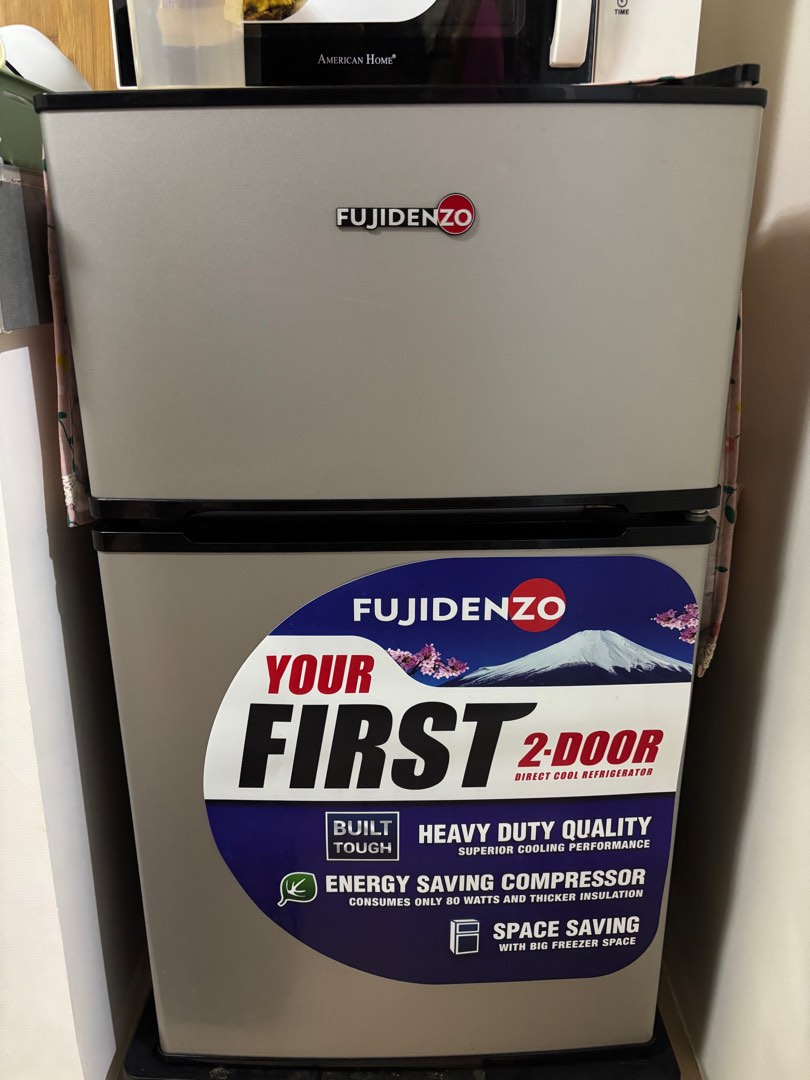 Fujidenzo 3.5 cu. ft. Two Door Personal Refrigerator RDD-35 T (Titanium ...