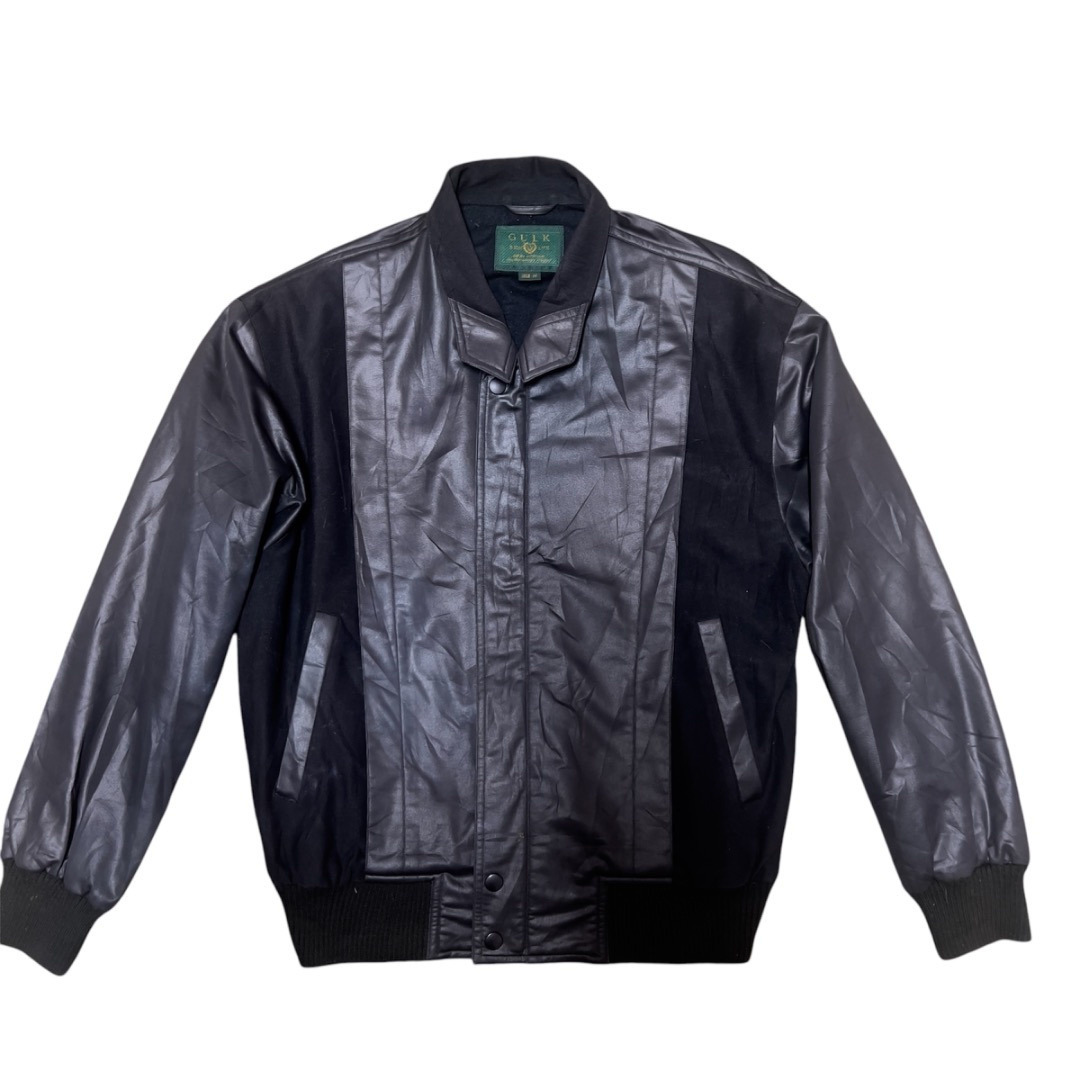 GULF Bomber Jacket Shiny PVC Leather Jacket, Men's Fashion, Coats ...