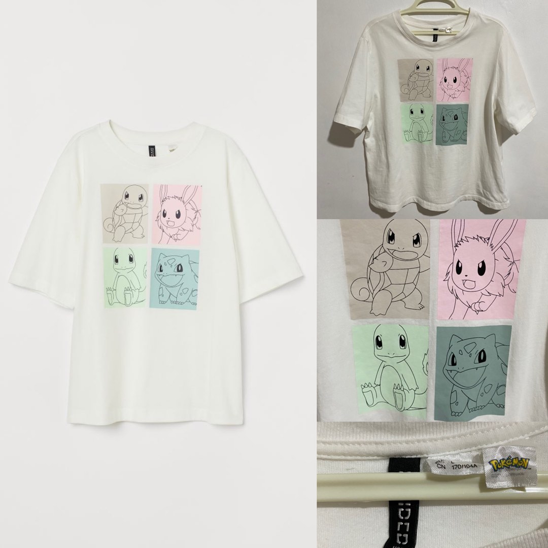 H&M Pokemon Boxy Oversized T-Shirt, Women's Fashion, Tops, Shirts on ...