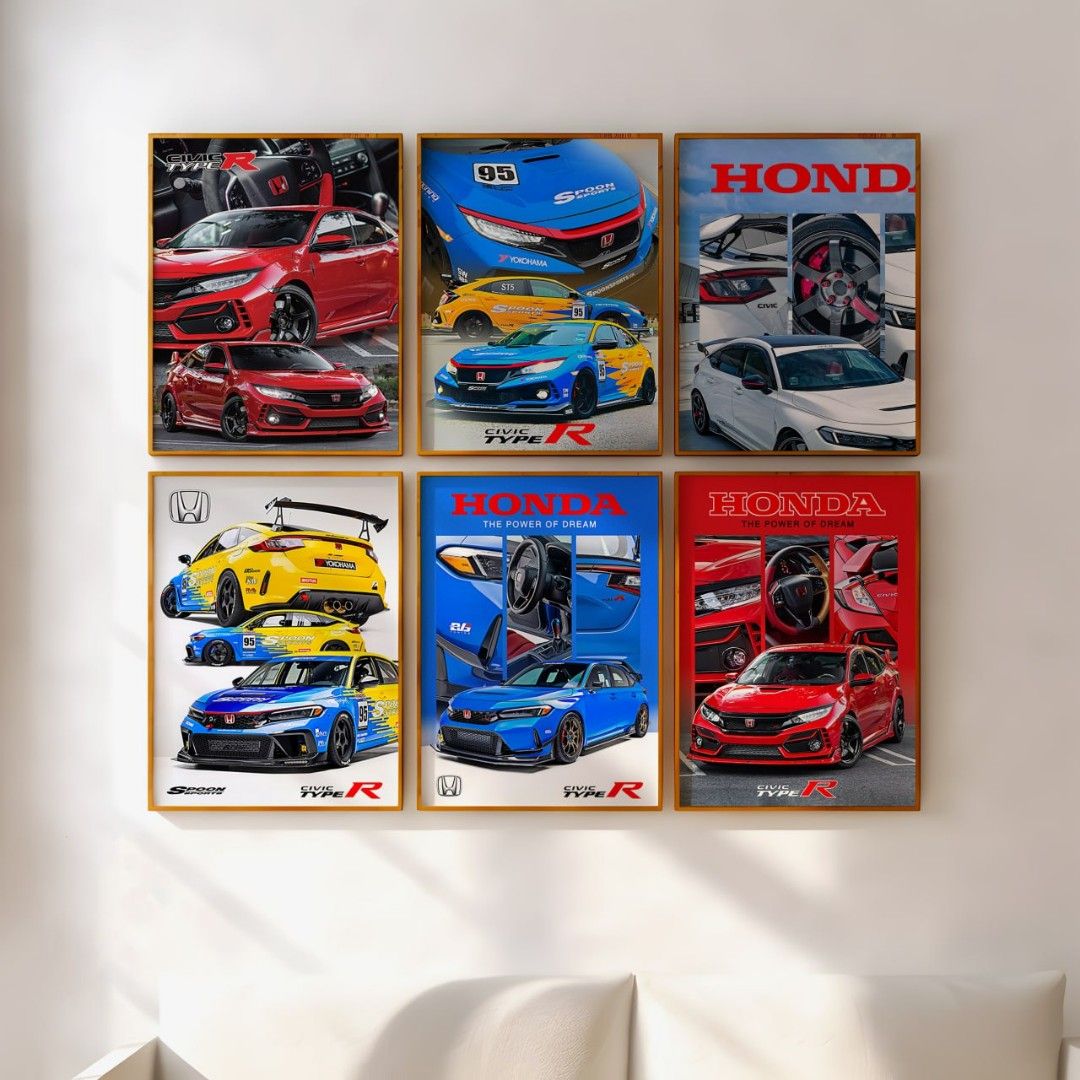 Honda FK8 FL5 JDM Poster With Frame Wall decor, Hobbies & Toys, Toys ...