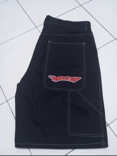 HVY Tribal Spellout Jorts - jeans reworked rework jnco y2k baggy flare ...