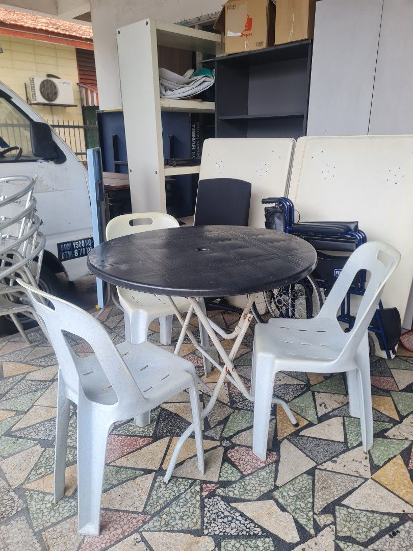 kerusi meja plastik niaga, Furniture & Home Living, Furniture, Tables ...