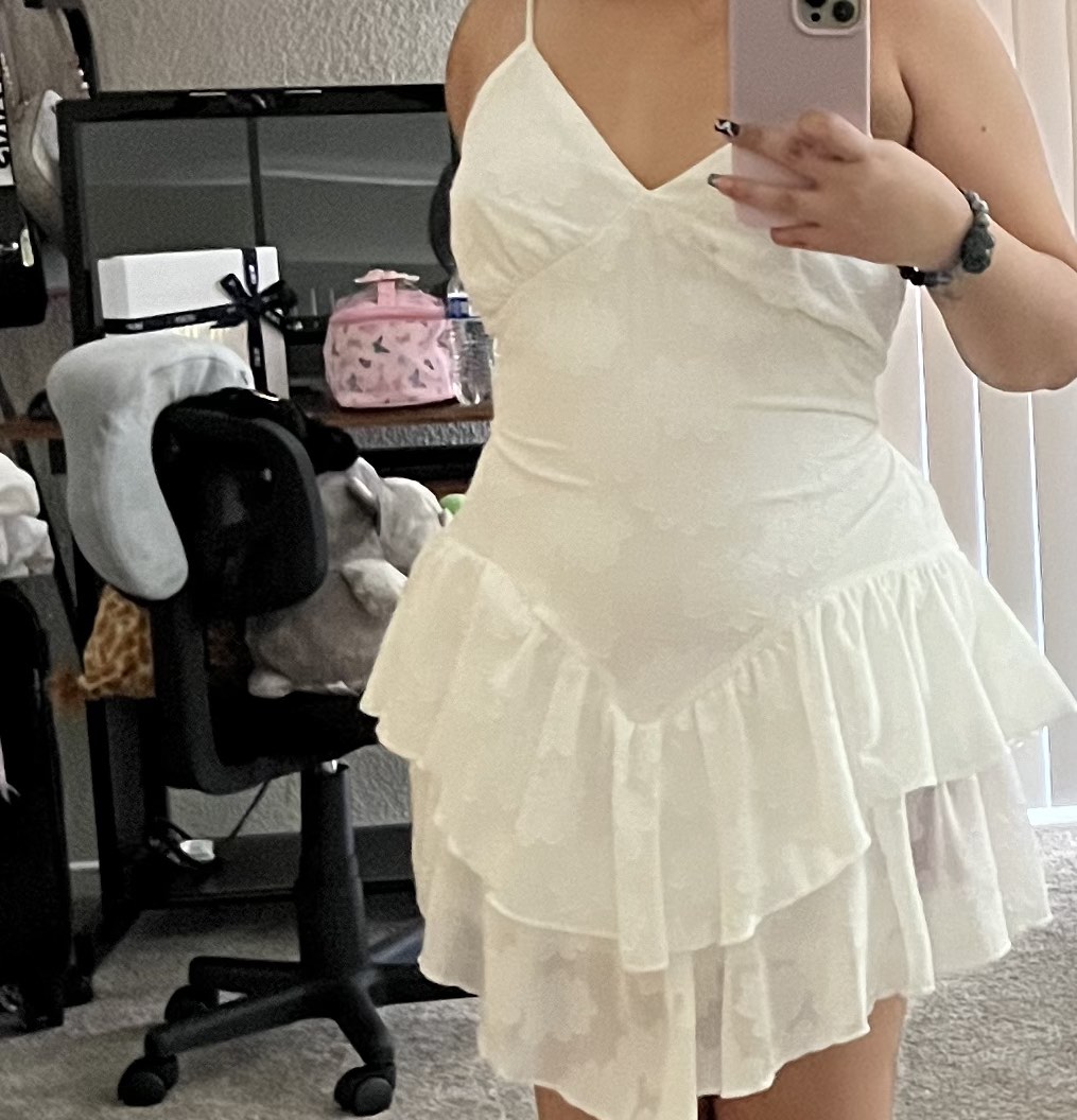 Laced Ruffled Layered Coquette Dollette Ballerinacore Strap Dress Soft ...
