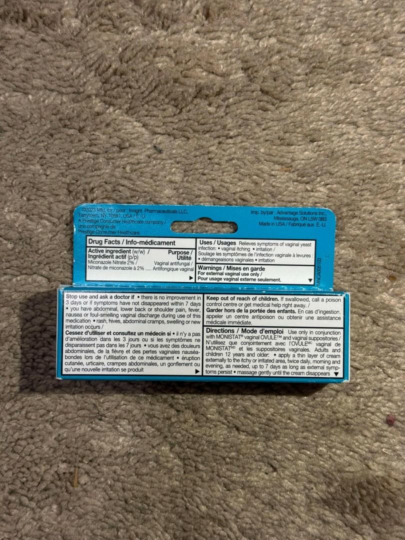 Monistat Vaginal Derm Cream - 15g - Fast Effective Relief of Vaginal ...