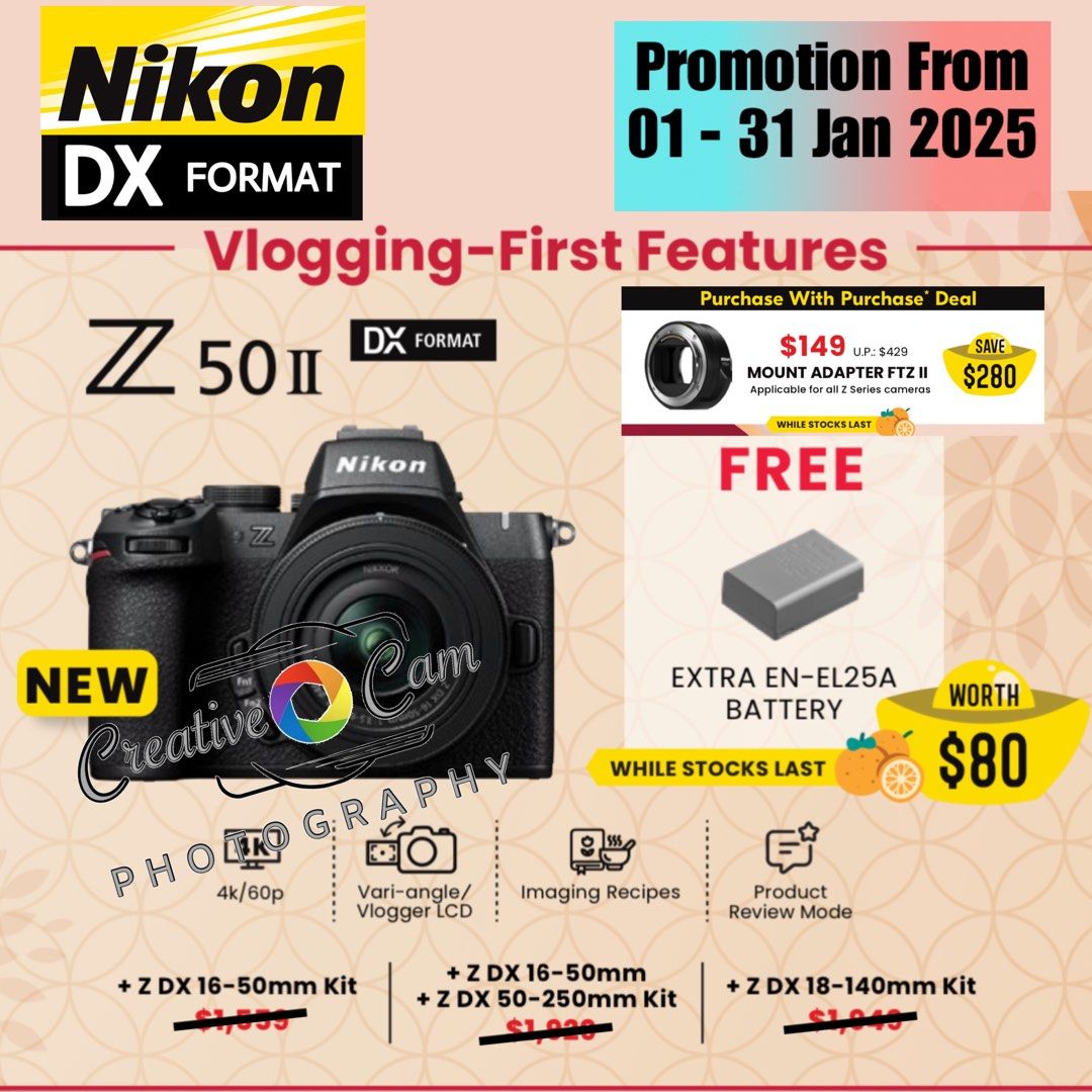 Nikon Z50 II Mirrorless Camera | Z50II, Photography, Cameras on Carousell
