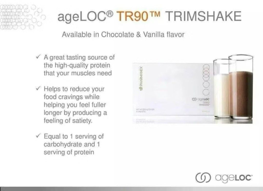 NUSKIN ageLOC TR90 TrimShake (meal replacement) 15 PACKETS ,$40 FOR 1 BOX,buy 5 get 1 free ...