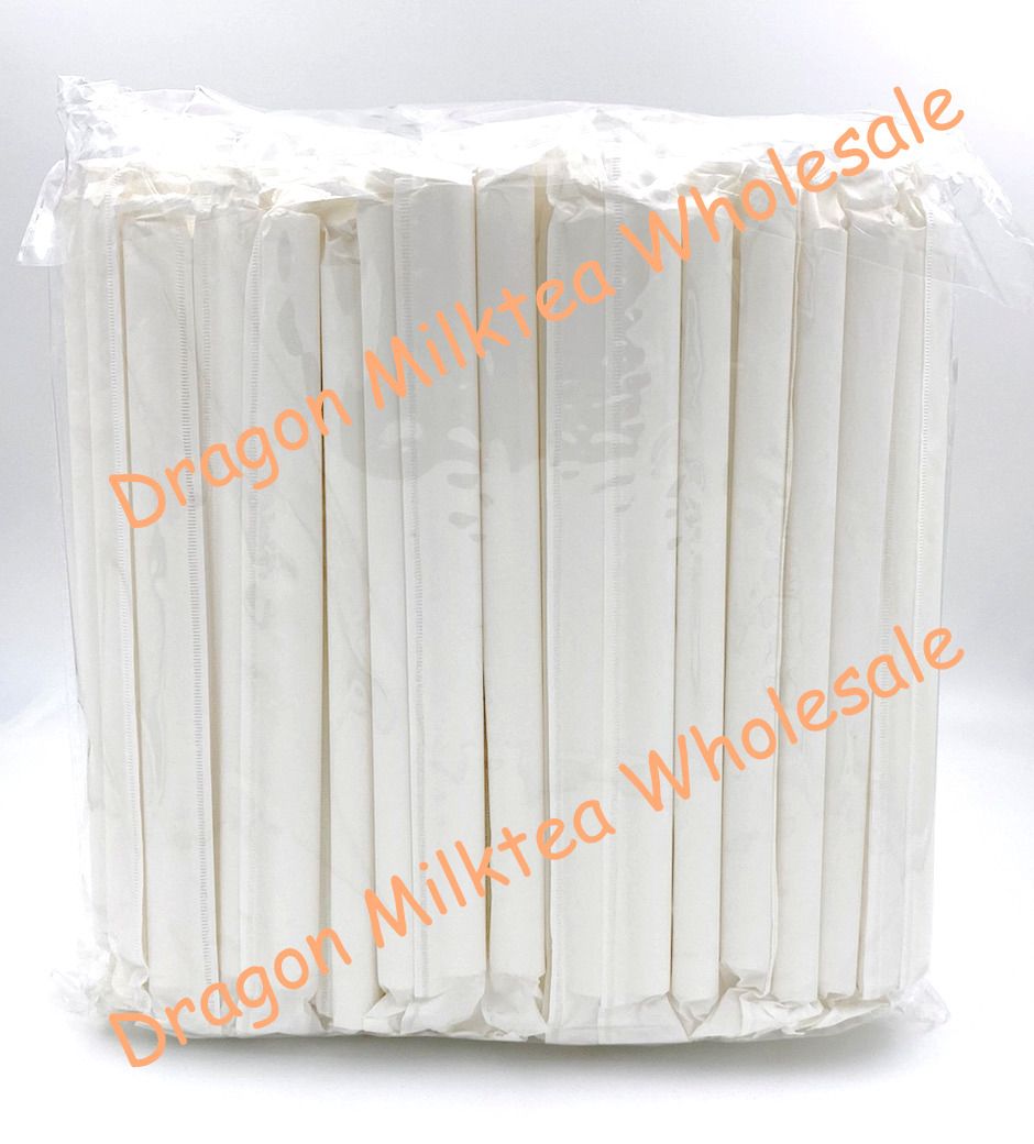 Paper Sago Boba Straw individually wrapped 100 pcs per pack for milktea ...