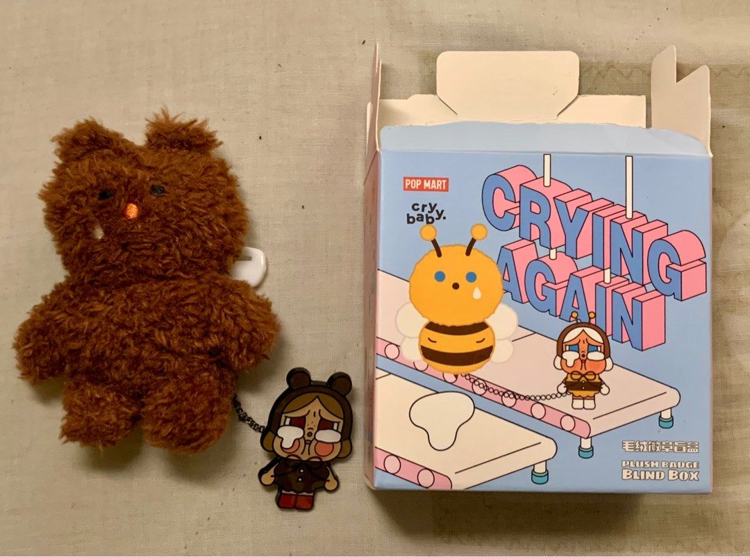 Pop Mart Cry Baby Crying Again Series Plush Badge - Love Makes Us Cry ...