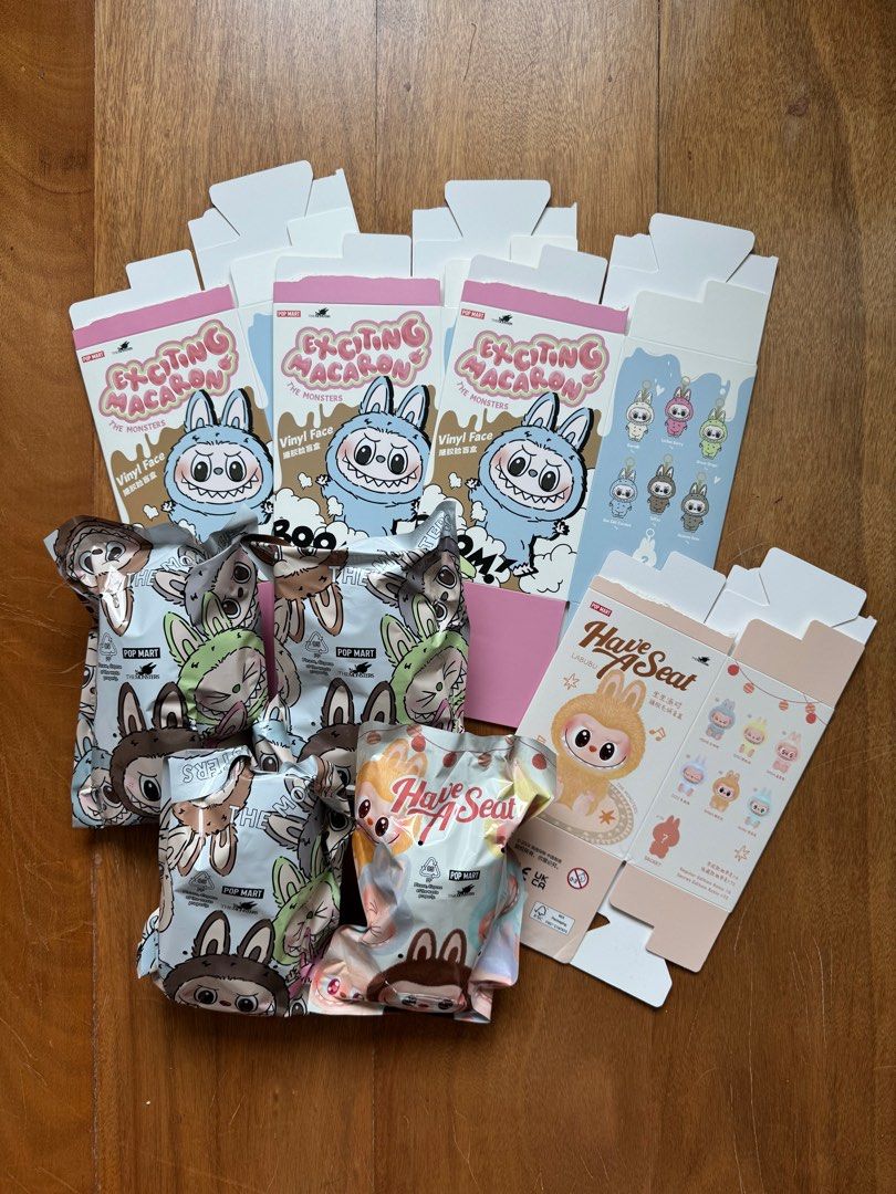 POP MART THE MONSTERS LABUBU Exciting Macaron Vinyl Face Blind Box V1 ...