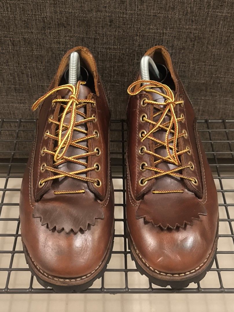 Rare Hawkins Monkey Boots Style Low Cut in Red Brown Leather UK8.5 US9 ...