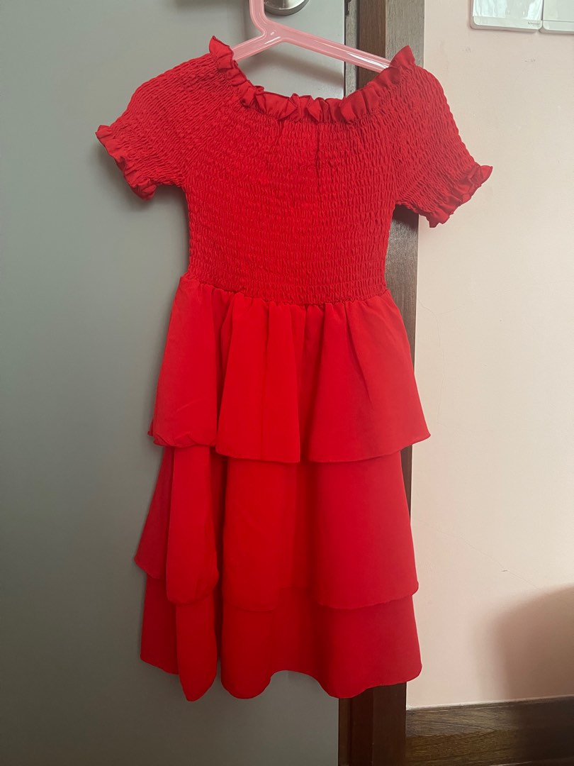 Red dress, Babies & Kids, Babies & Kids Fashion on Carousell