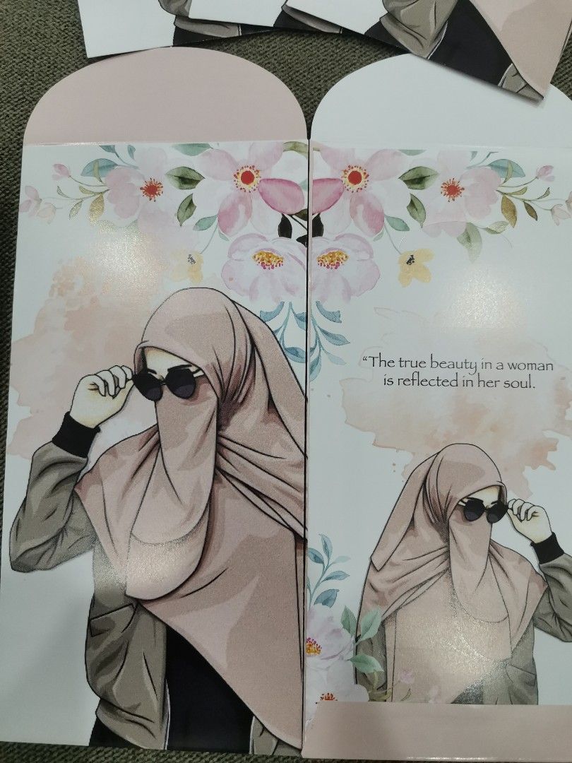 Sampul Duit Raya SDR Hijabi Girl 5 pcs in 1 Set, Furniture & Home ...
