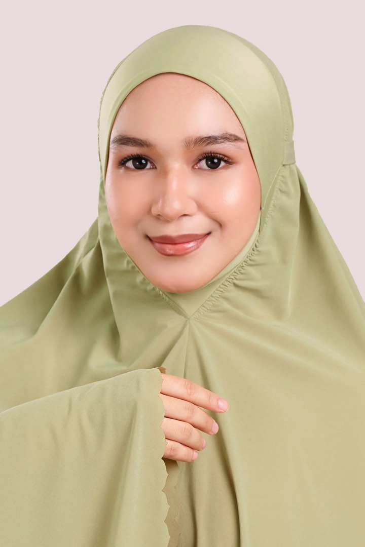 SITI KHADIJAH FLAIR ARIA IN SAGE GREEN, Women's Fashion, Muslimah ...