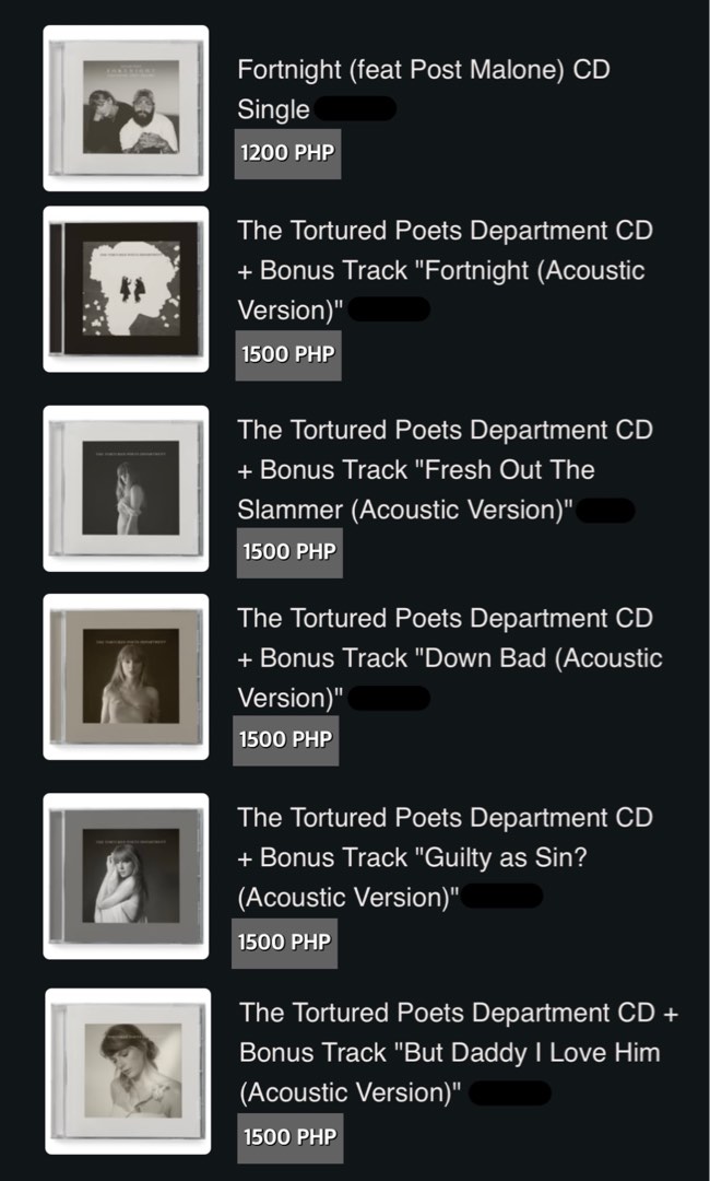 Taylor Swift The Tortured Poets Department CD, Single, Bonis Track ...