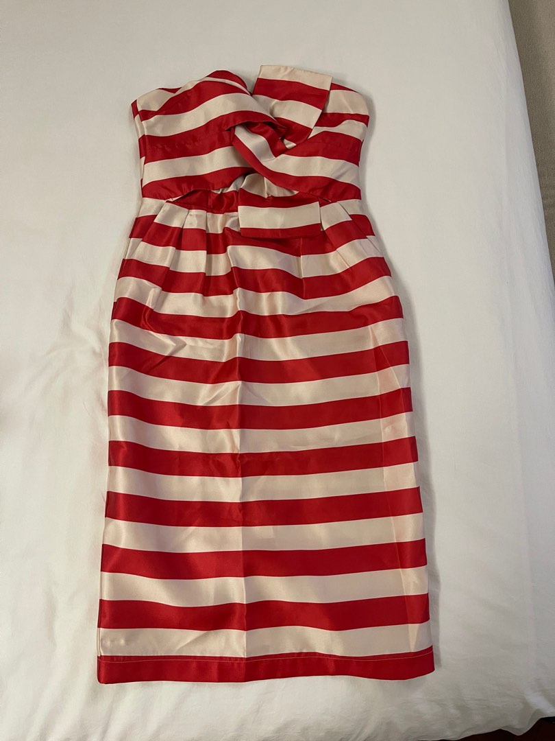 Tube Ribbon Red and White Dress, Women's Fashion, Dresses & Sets ...