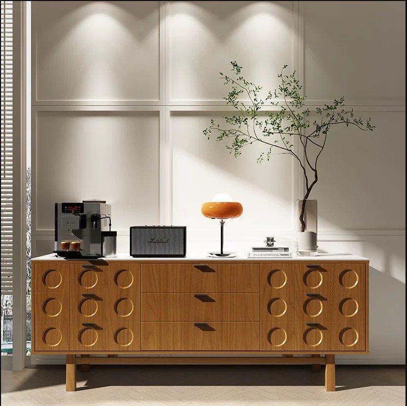 VIKAEL Japandi Solid Wood Sideboard, Furniture & Home Living, Furniture ...