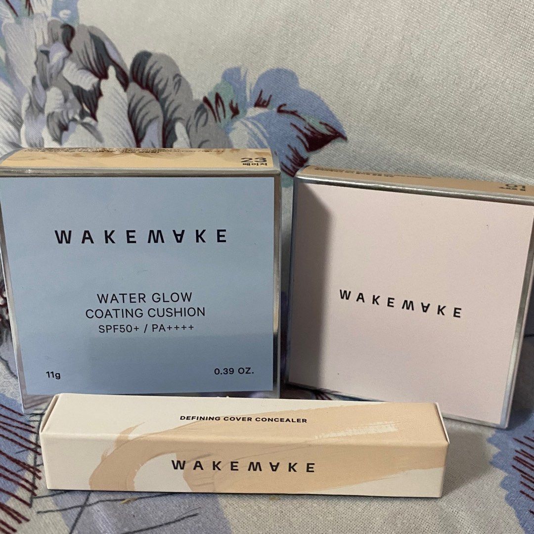WAKEMAKE (Water glow coating cushion spf50+, cover concealer, blurring contour), Beauty ...