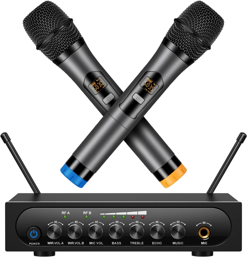 [ready] Wireless Microphone System Cordless Dynamic Mic UHF Dual ...