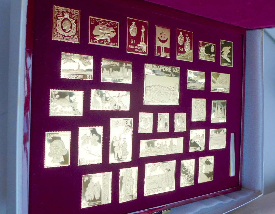 🏆1995 30 Gold-Plated Solid Sterling Silver S'pore Stamp Ingots ...