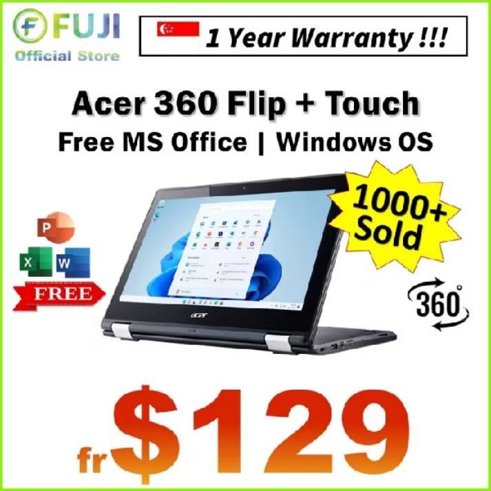 Acer 360 Touch Screen Laptop | Lenovo 360 Touch Screen Laptop | Free MS ...