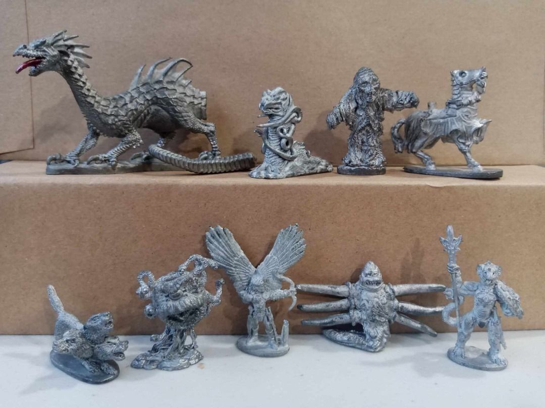 Advanced Dungeon and Dragons (AD&D) Metal Miniature Figurines (10 pcs ...
