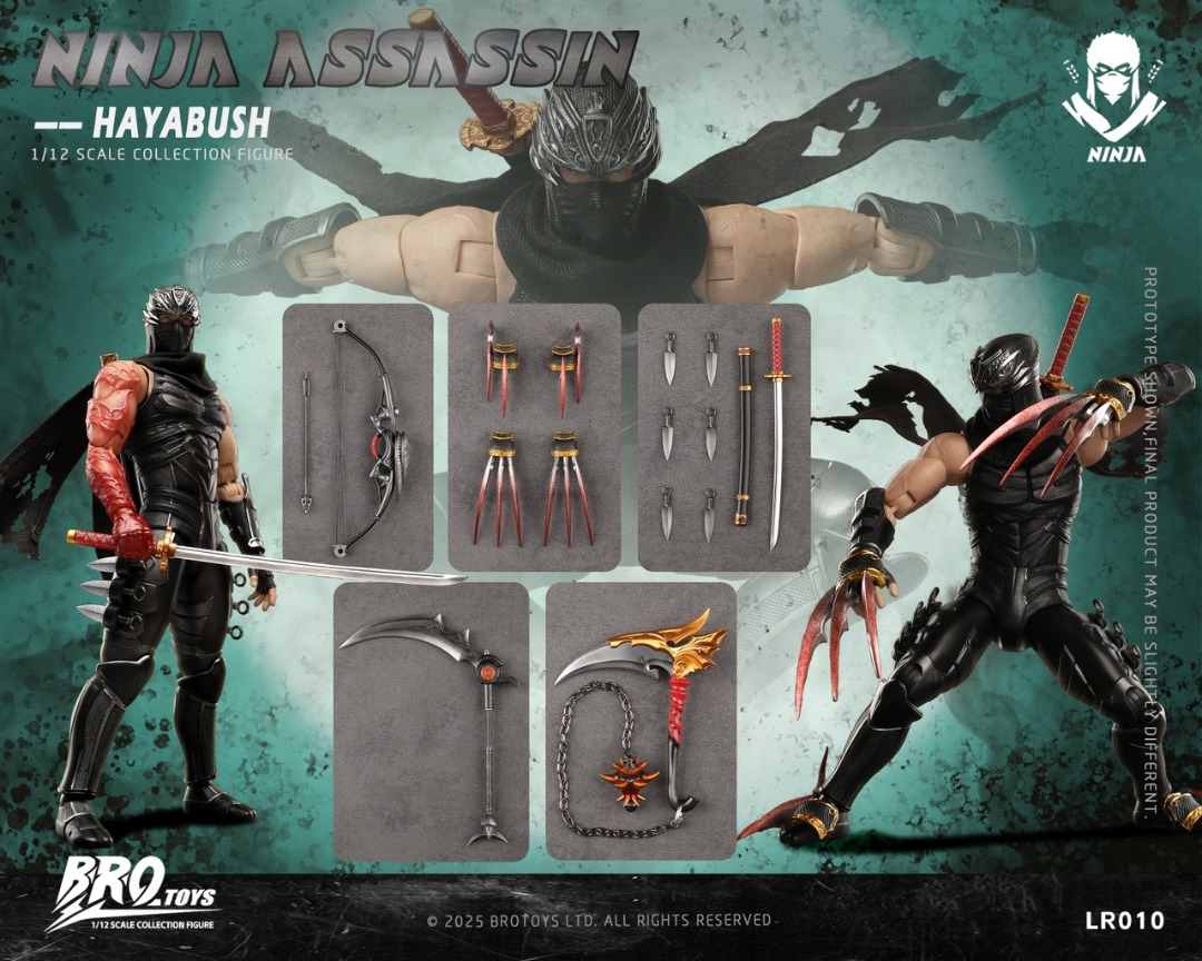 Bro Toys LR010 1/12th Scale Ninja Assassin Ninja Gaiden Ryu Hayabusa ...