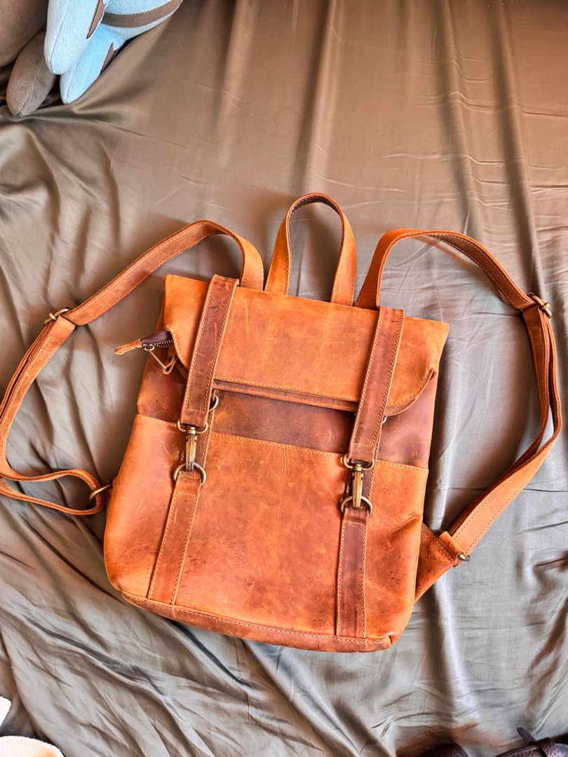 Buffalo Leather Backpack, Women's Fashion, Bags & Wallets, Backpacks on ...