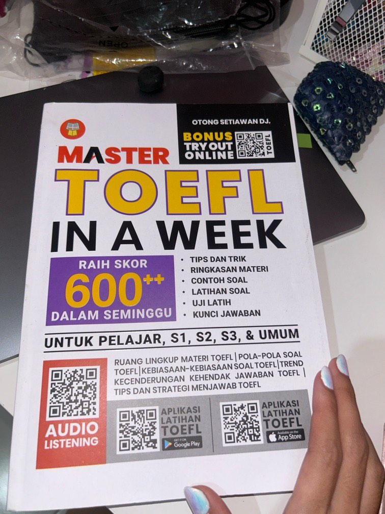 BUKU TOEFL SEMINGGU SCORE 600++, Buku & Alat Tulis, Buku di Carousell