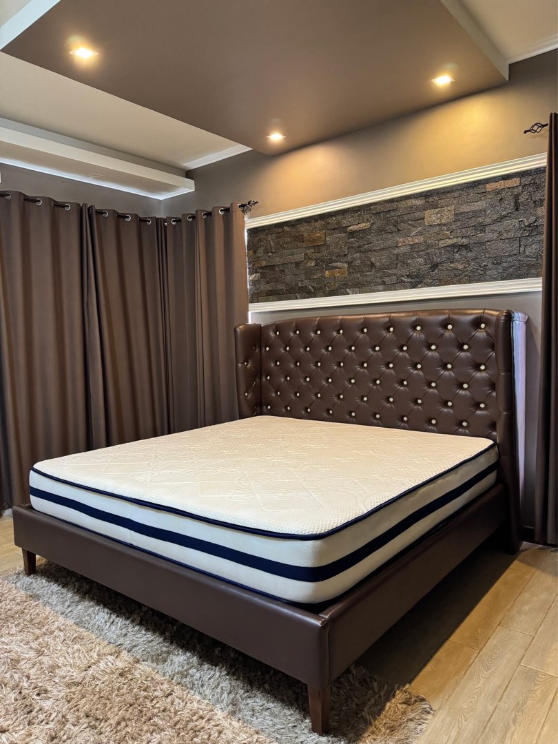 Custom-made king size bed w/ Uratex orthopedic mattress, Furniture ...