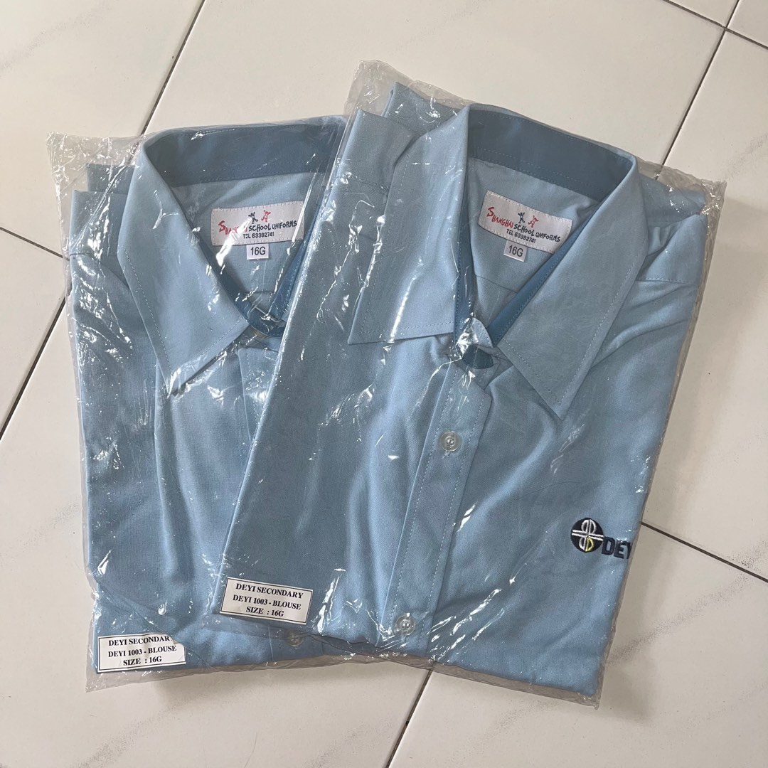 deyi secondary school uniform top x2 (female/girls), Hobbies & Toys ...