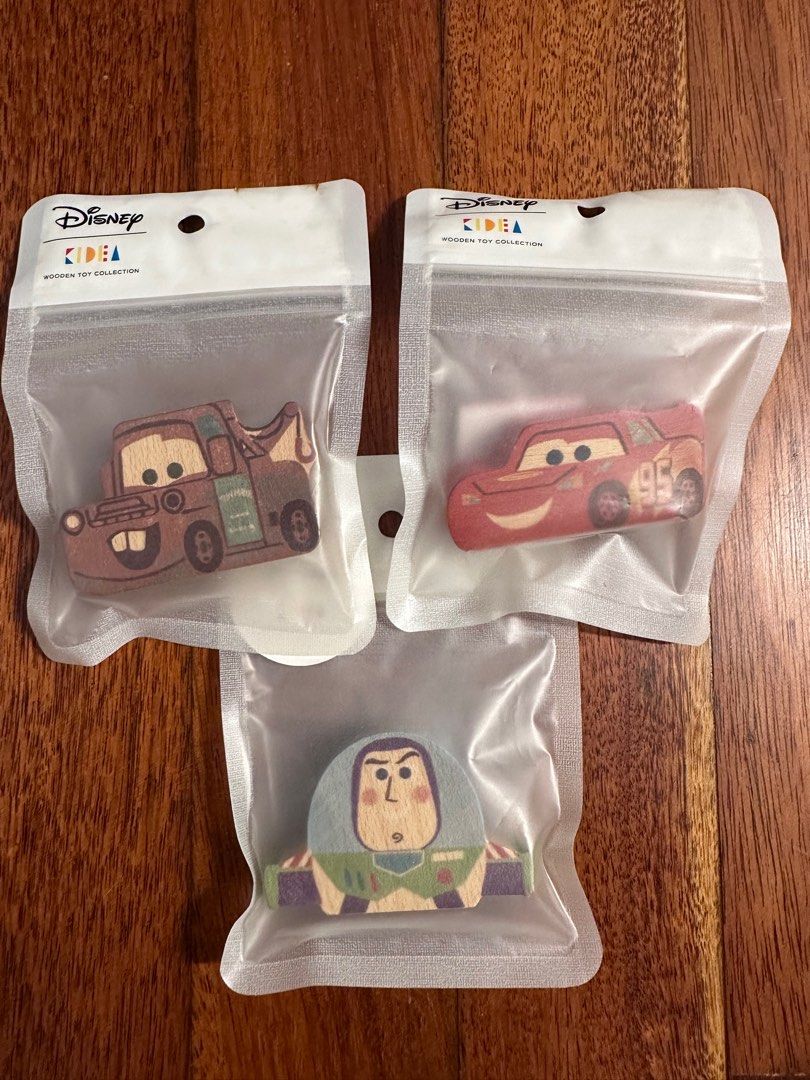 Disney Korea kids wooden toy lightning McQueen mater buzz, Hobbies ...