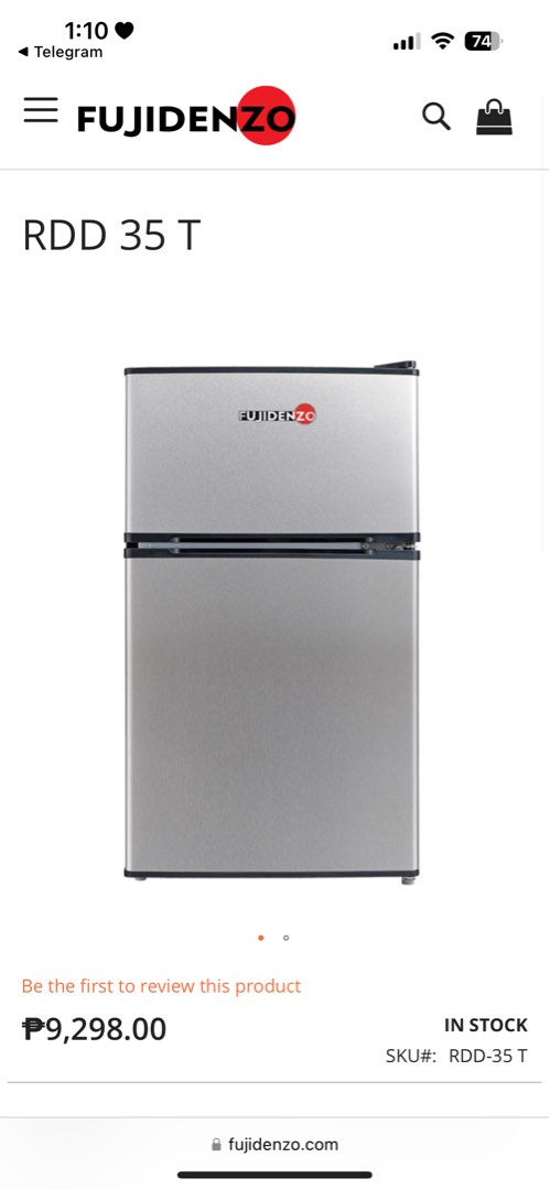 Fujidenzo 3.5 cu. ft. | 87L Two-Door Personal Ref, Titanium RDD 35 T ...