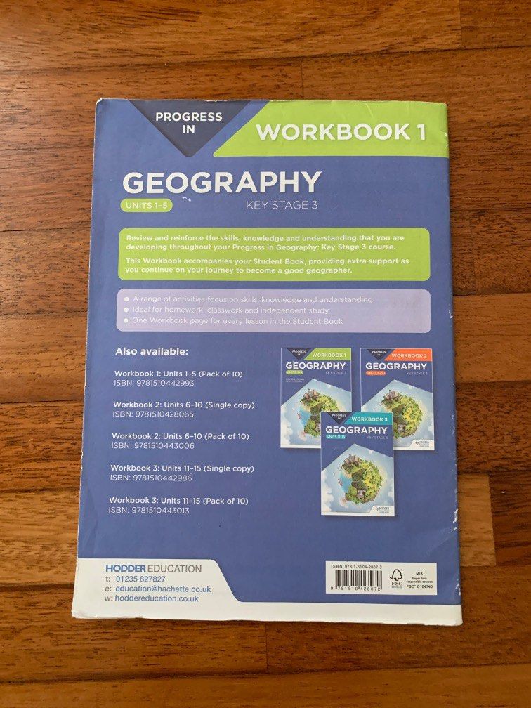 Geography Key Stage 3 Workbook Units 1-5 Hodder Education, Hobbies & Toys, Books & Magazines ...