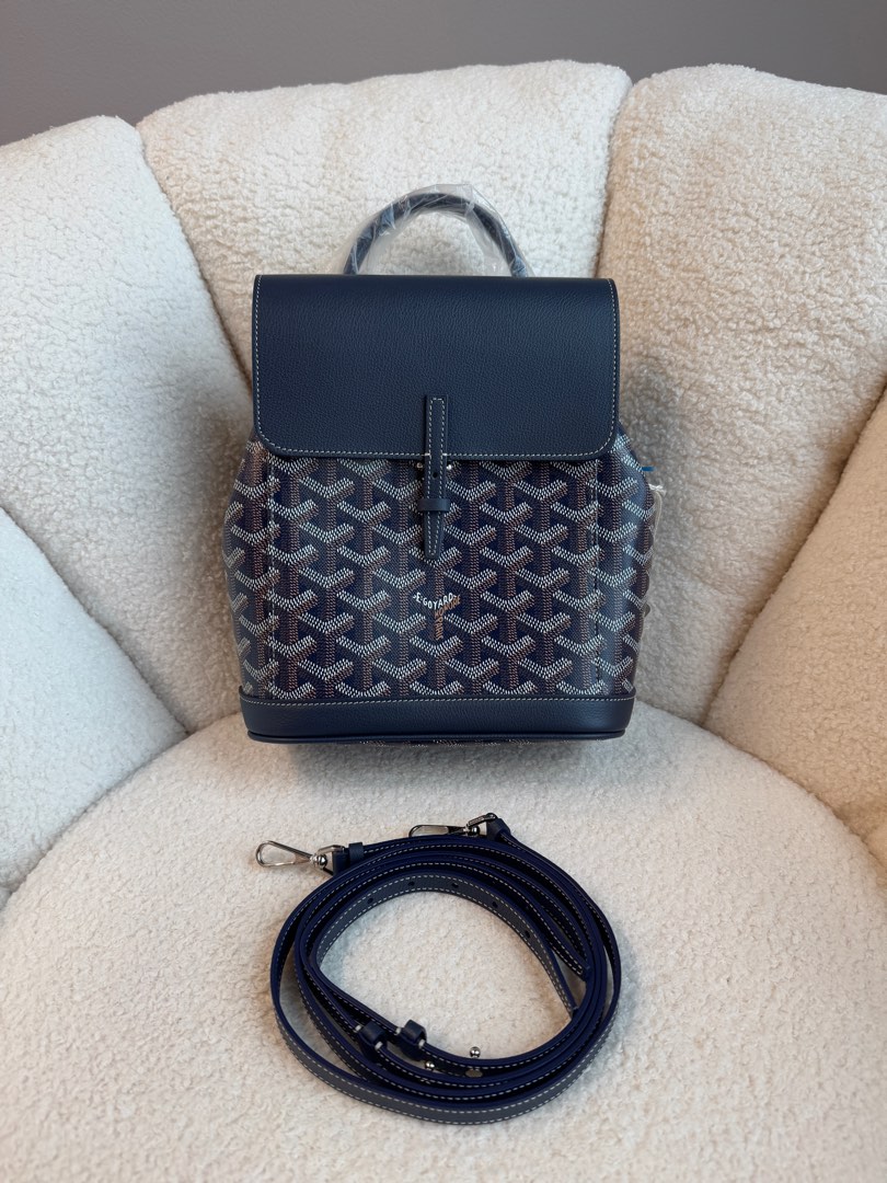 Goyard Alpin Mini Backpack Navy Blue, Luxury, Bags & Wallets on Carousell