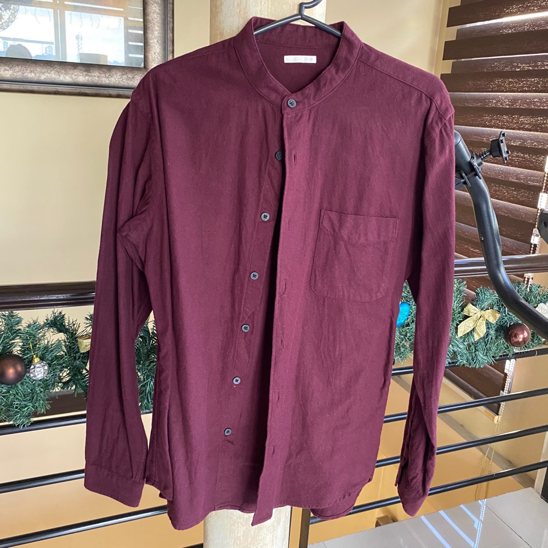 GU Long Sleeve Button Up Polo, Men's Fashion, Tops & Sets, Tshirts ...