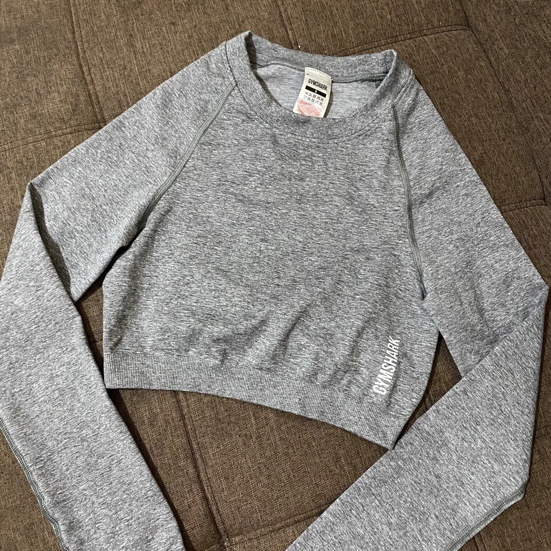Gymshark gray work out top, Women's Fashion, Activewear on Carousell