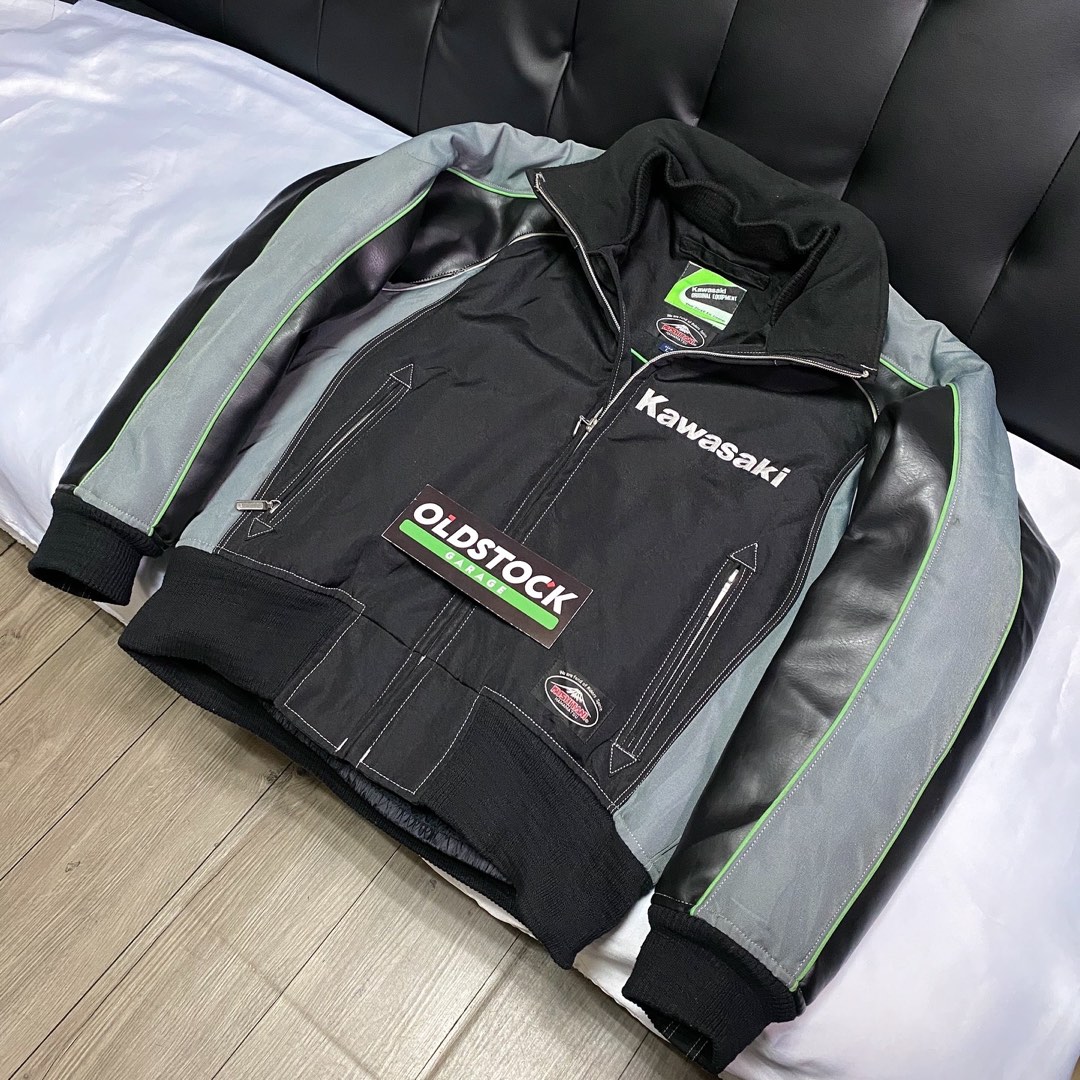 Jacket Racing Vintage Kawasaki x Kushitani Leather Original Langka ...