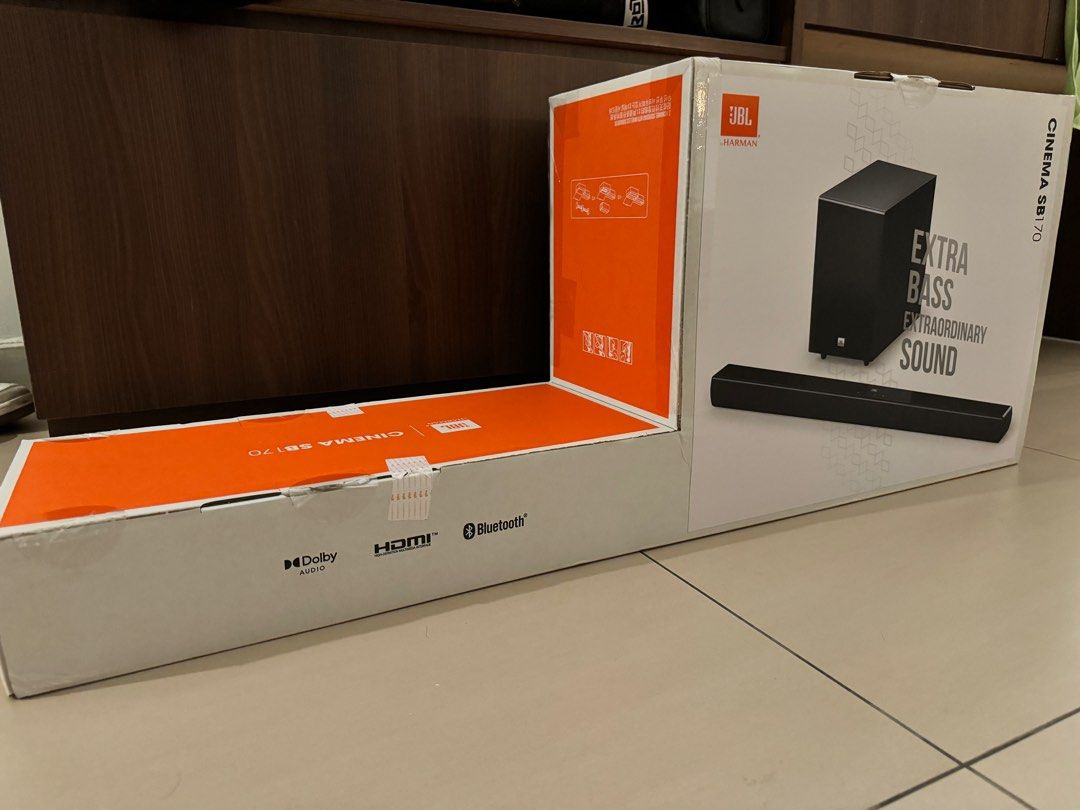 JBL CINEMA SB170 2.1 Channel Soundbar with Wireless Subwoofer, Audio ...