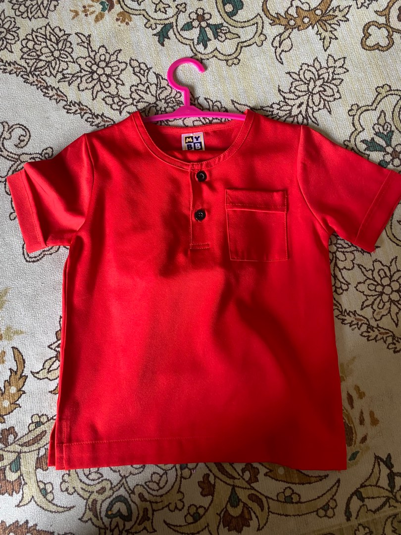 Kurta budak red, Babies & Kids, Babies & Kids Fashion on Carousell