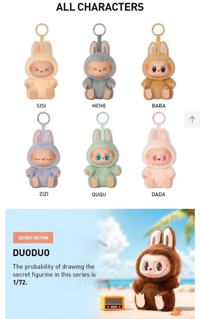 Labubu V2 Have A Seat Dada, Baba, Ququ, Sisi, Hehe, Hobbies & Toys ...