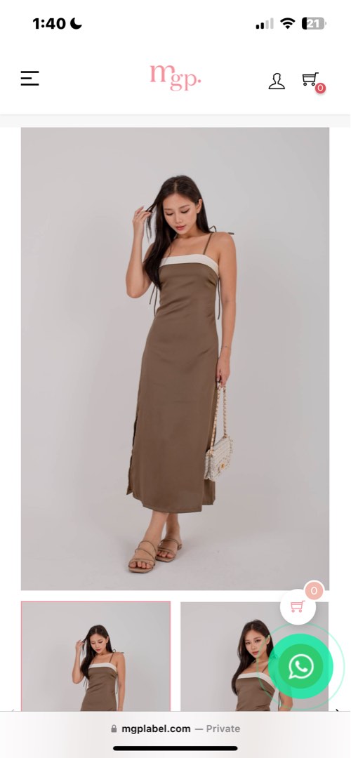 MGP Label Zenn Overlap Tie-Strap Dress in Coffee, Women's Fashion, Dresses & Sets, Dresses on ...