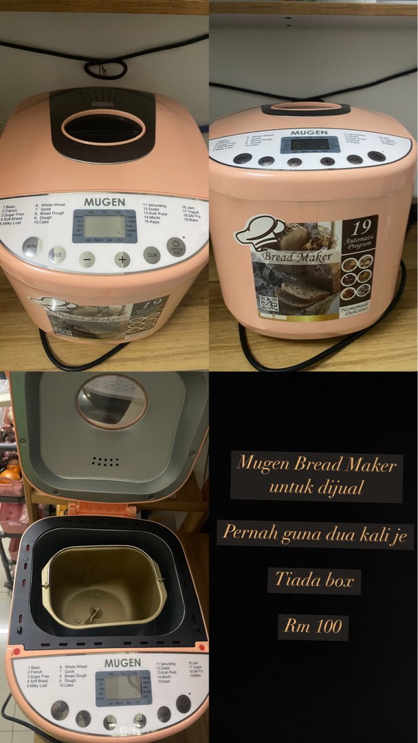 Mugen Bread maker, TV & Home Appliances, Kitchen Appliances, Ovens ...