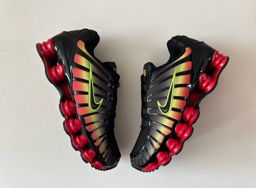 Nike Shox TL Black Volt Fire Red, Men's Fashion, Footwear, Sneakers on ...